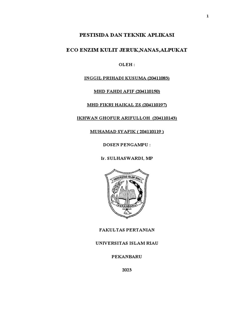 Makalah Eco - Enzm | PDF