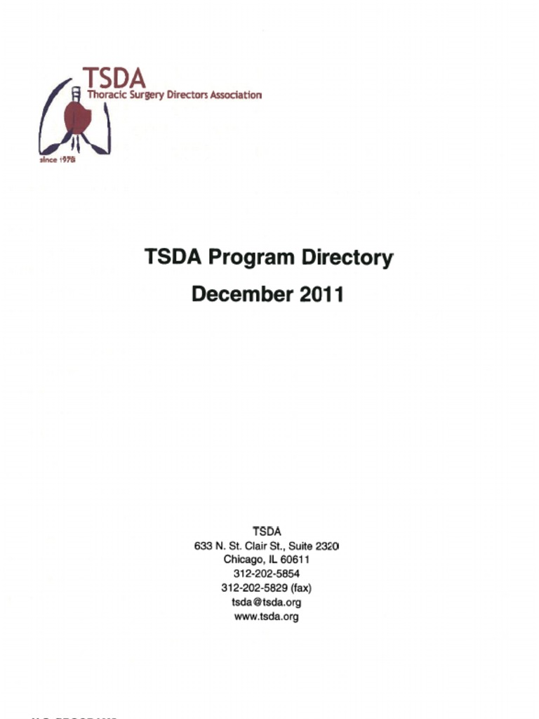 TSDA Program Directory December | PDF