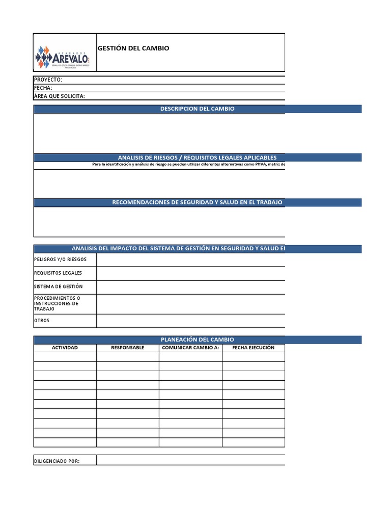 Fo-Sst-036 Formato de Gestión Del Cambio | PDF