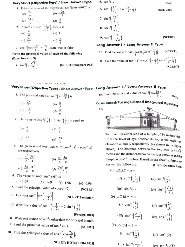 Inverse Trigonometric Functions, Assignment | PDF | Trigonometric Functions | Geometric Measurement