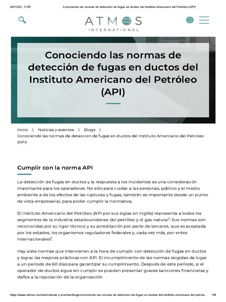 Conociendo Las Normas API de Detección de Fugas en Ductos | PDF | Scada ...