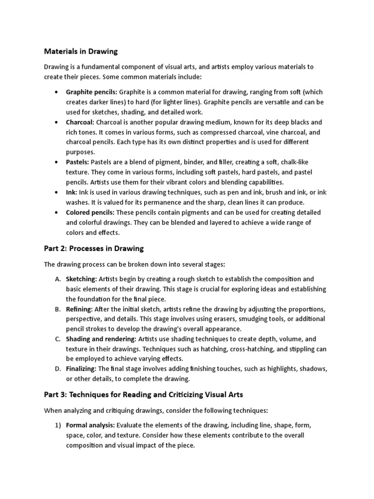 critiquing artwork(drawing)-visual arts | PDF | Drawing | Pastel