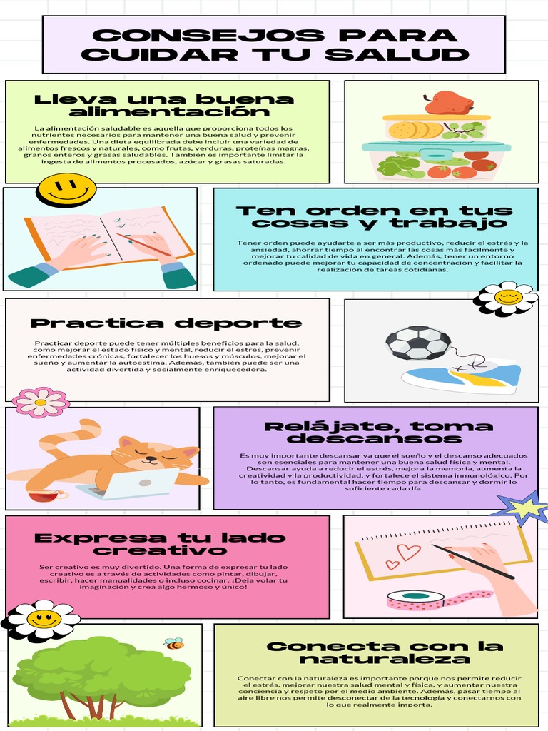 Infografía Consejos para Cuidar Tu Salud | PDF | Determinantes de la ...