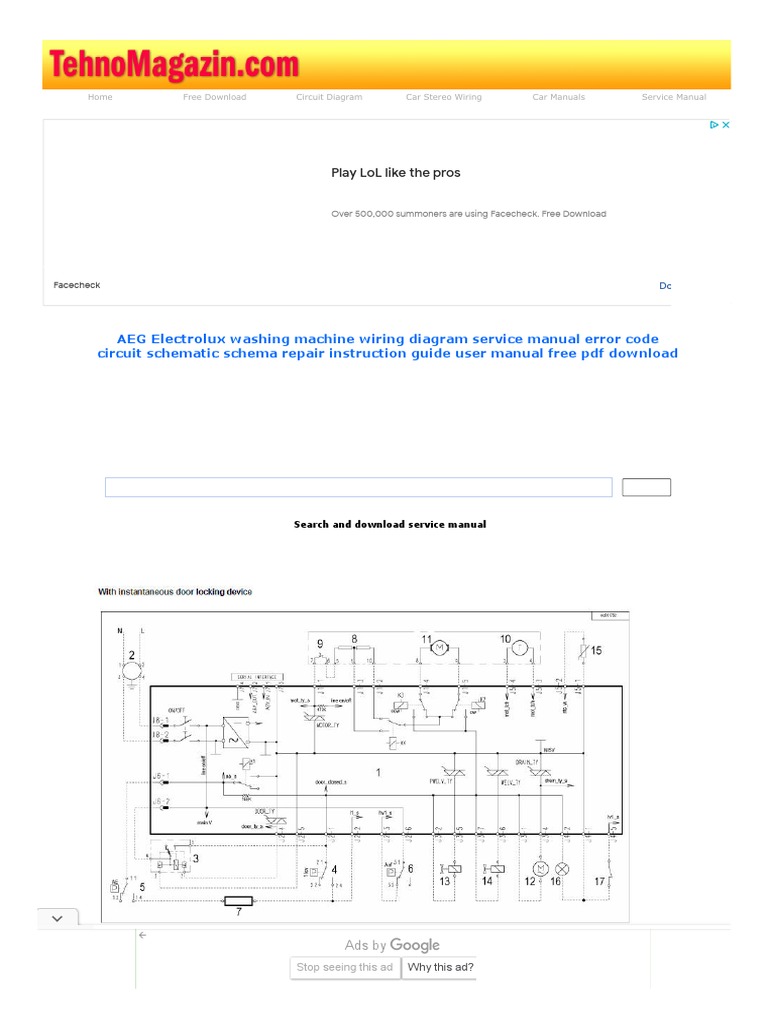 AEG Electrolux Washing Machine Wiring Guide | PDF | Power Supply ...
