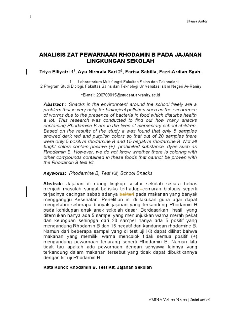 CONTOH REVISI 2 TYA Rhodamin B | PDF