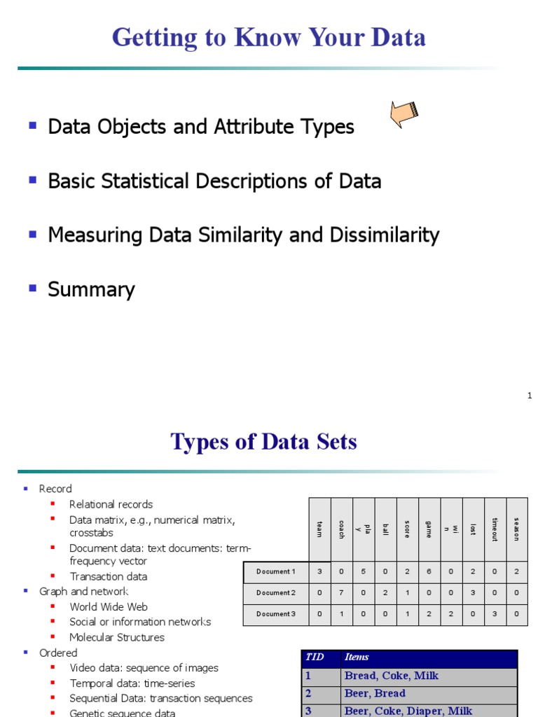 Data Preprocessing Data Basics | PDF | Quartile | Level Of Measurement