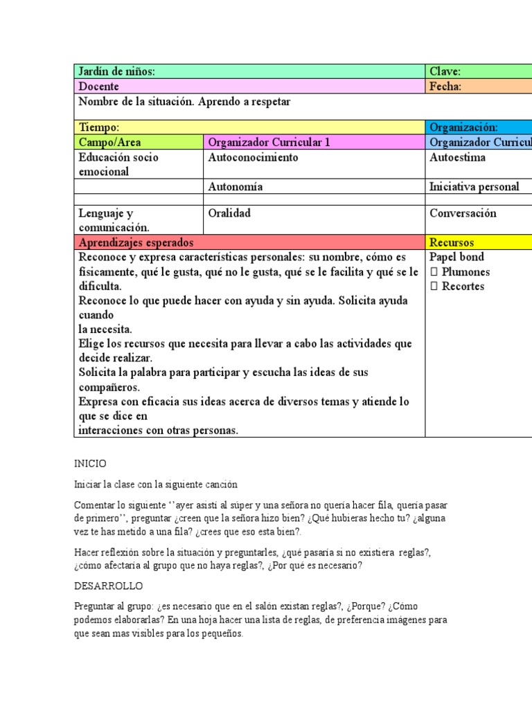 Plan Uno | PDF | Educación de la primera infancia | Geometría