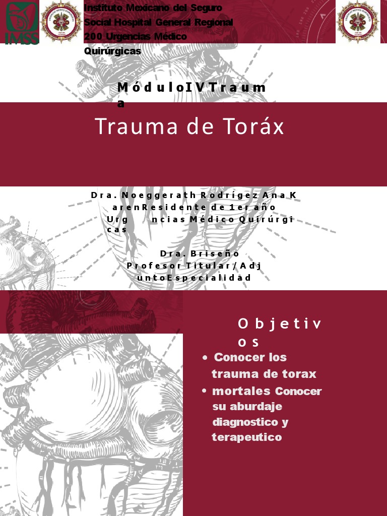 Trauma de Torax | PDF | Lesión | Causas de la muerte