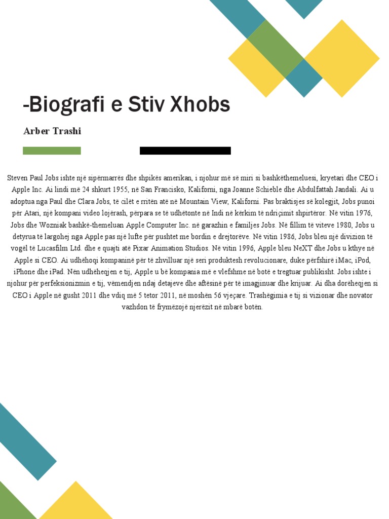 Biografi e Stiv Xhobs | PDF