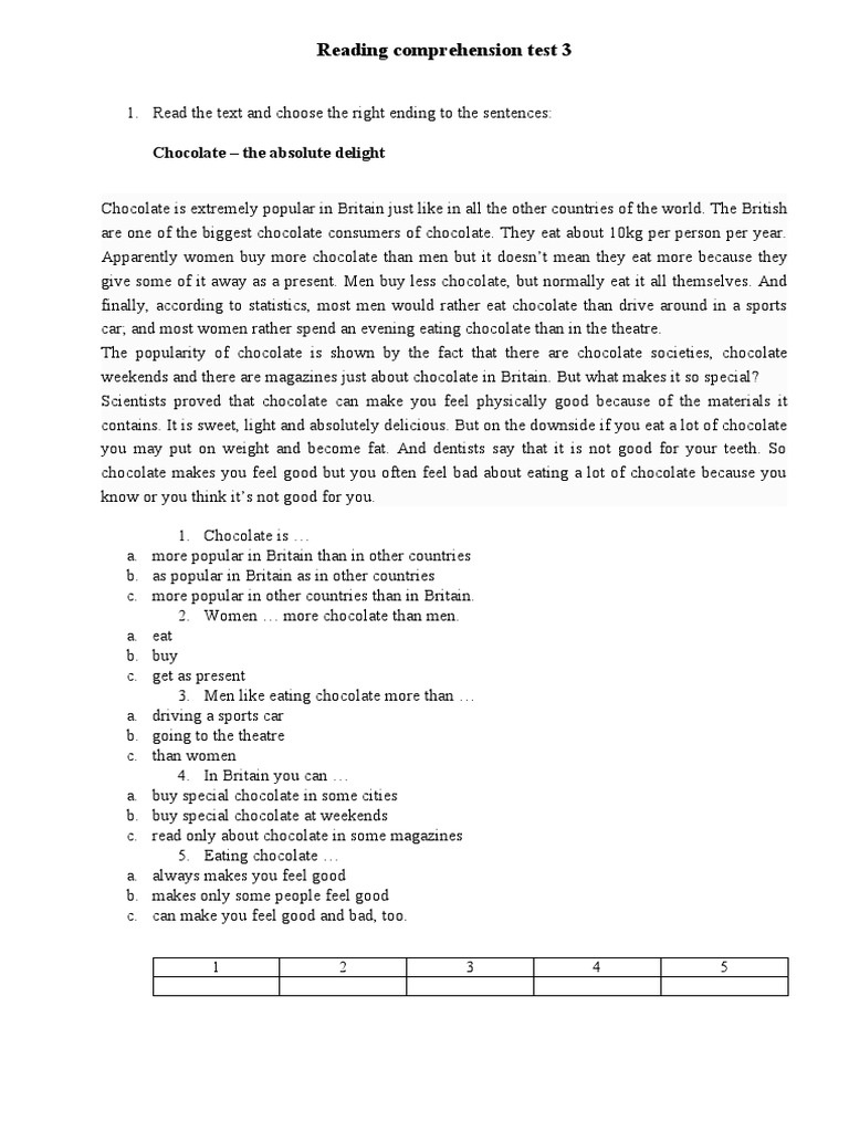 Reading Comprehension Reading Comprehension Exercises - 103902 | PDF ...