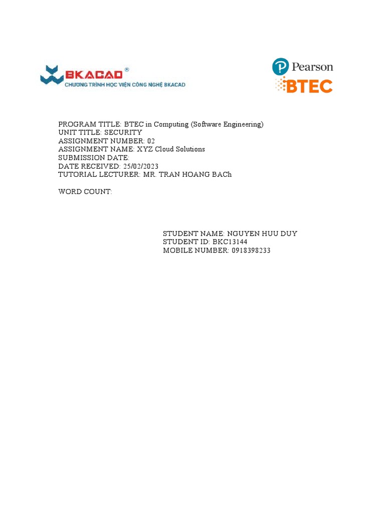 Assignment Security Pdf