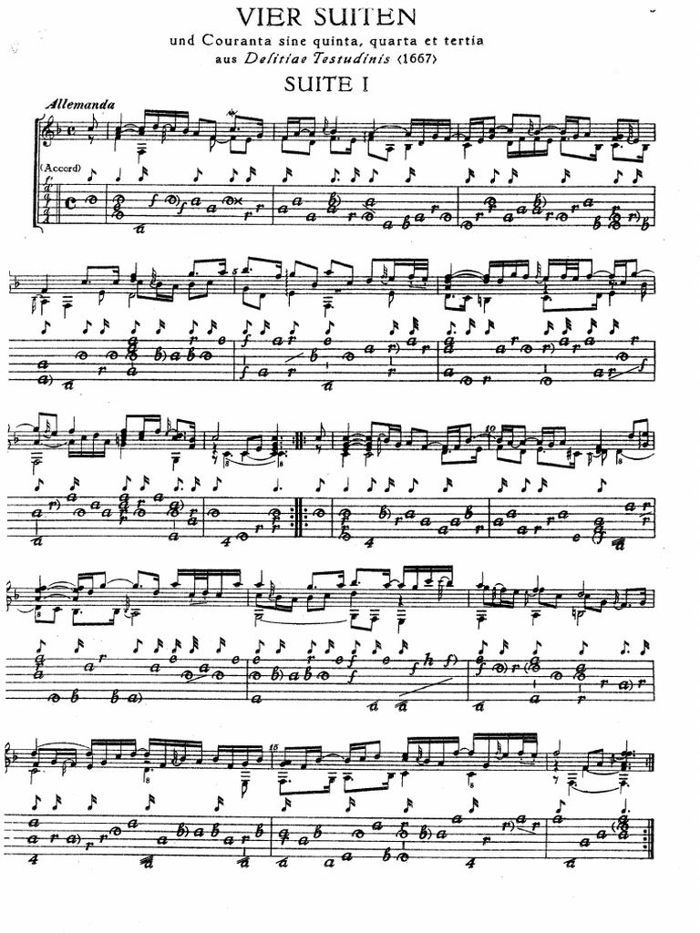 Reusner - Esaias - 5 Suites para Guitarra (1636-1679) | PDF