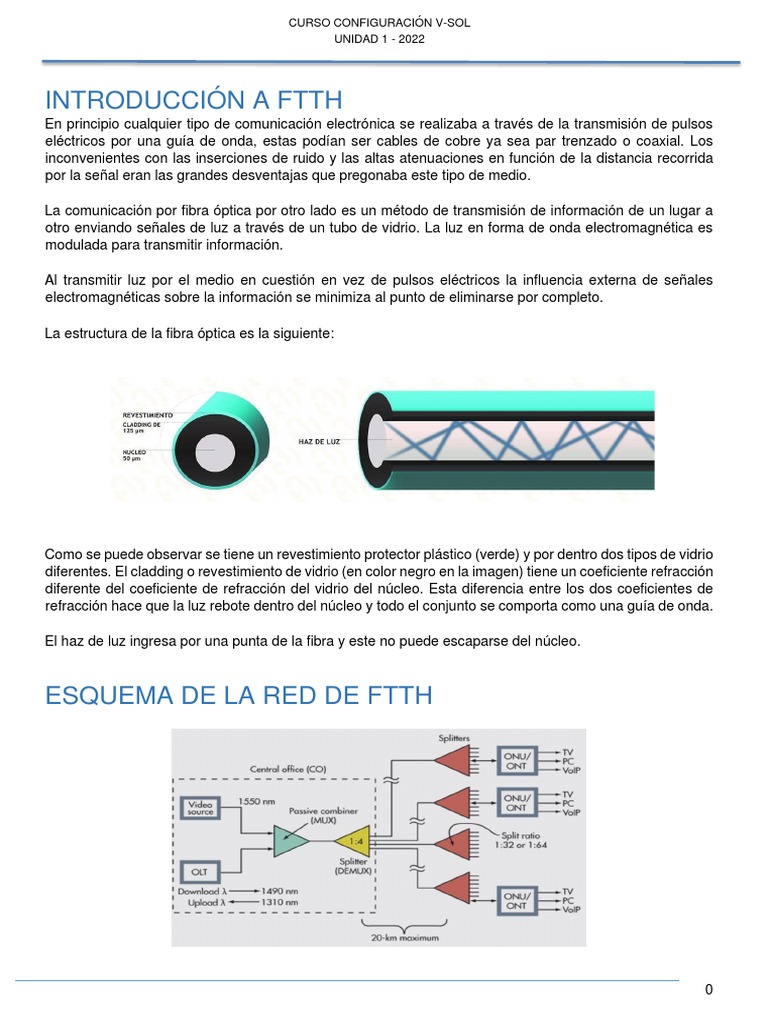 Introducción A FTTH | PDF | Fibra óptica | Ingenieria Eléctrica