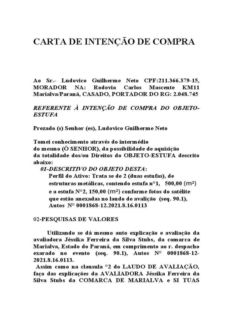 Carta-de-Intencao-de-Compra | PDF
