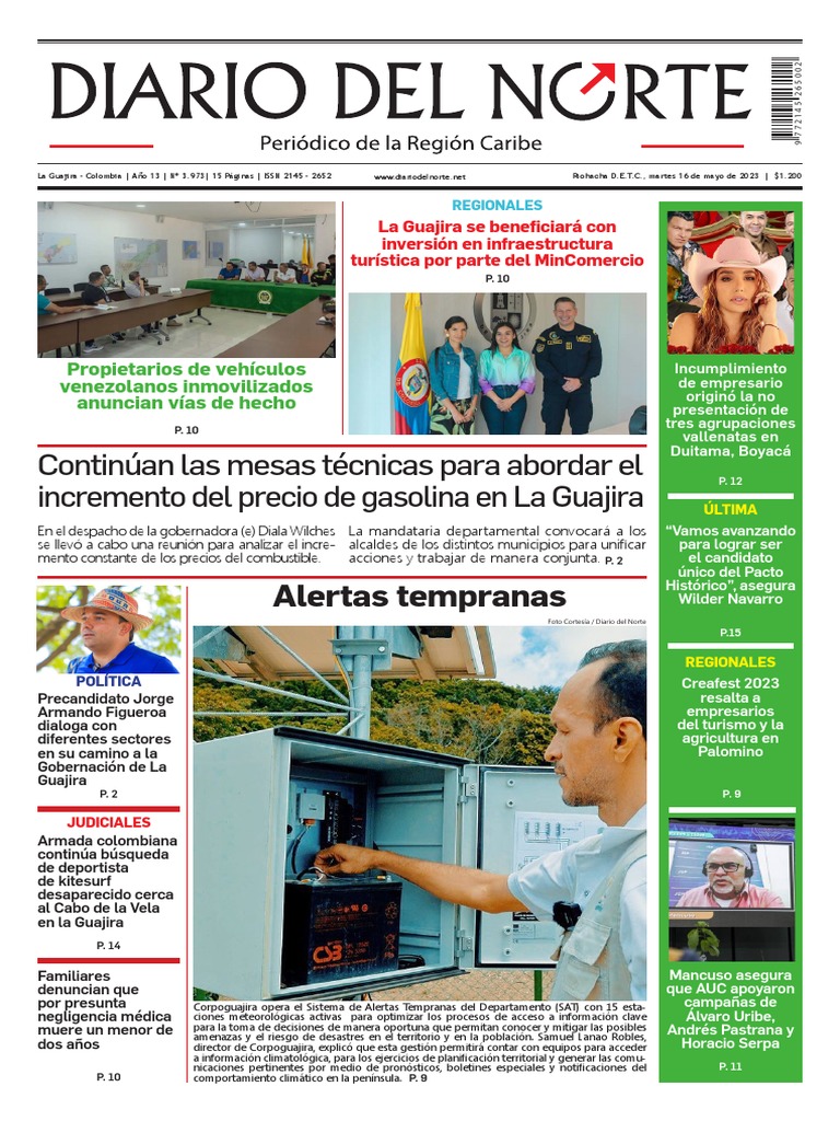 DIARIO DEL NORTE Del Martes 16 de Mayo de 2023 | PDF | Turismo | Economias