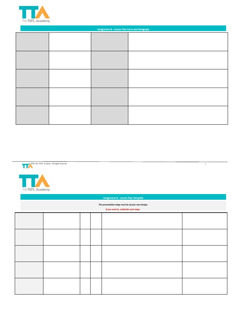 AssignmentB Step2 LessonPlanandParagraph Template | PDF
