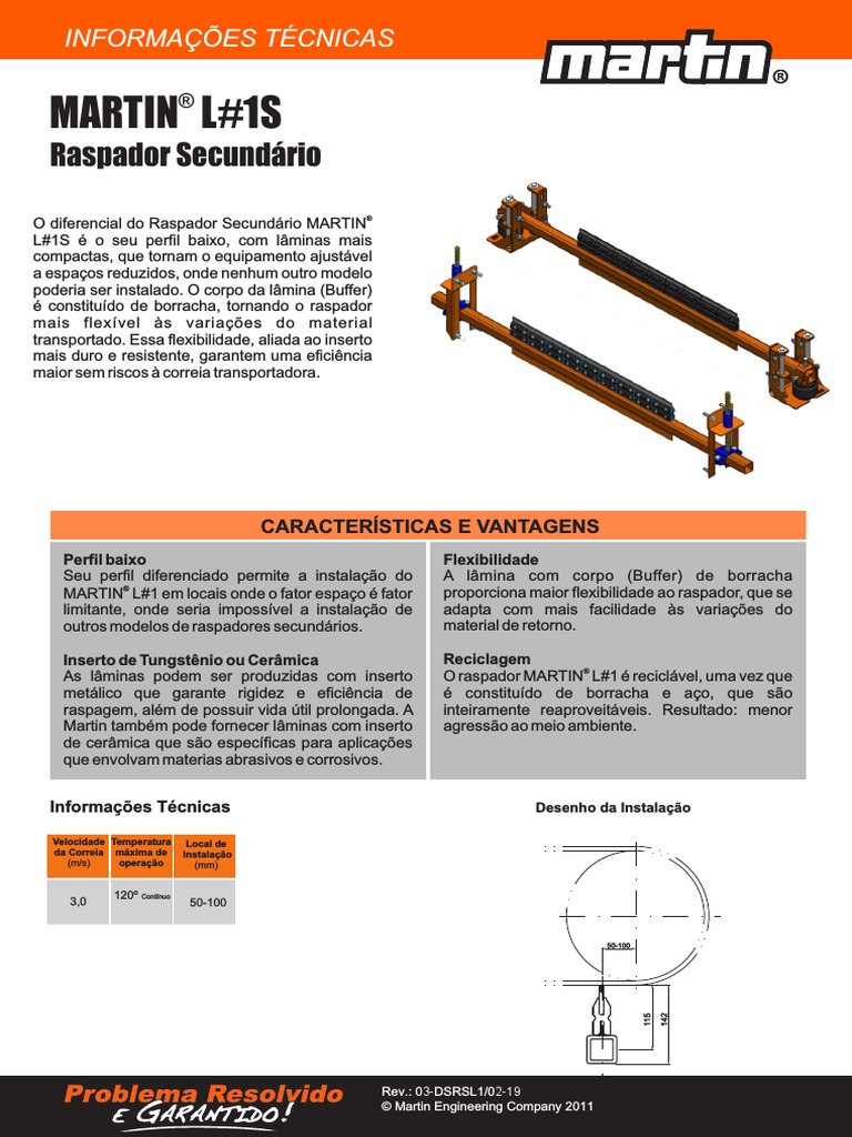 Data Sheet Raspador Secundário L1S | PDF | Natureza | Engenharia Civil