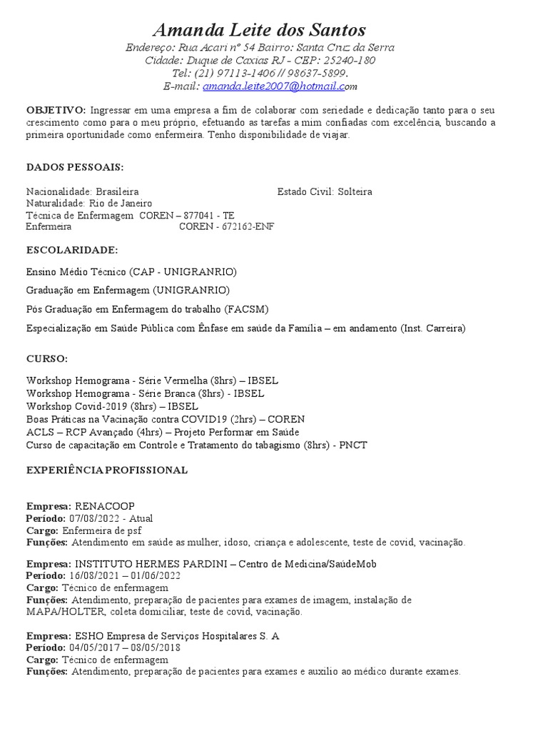 Curriculum Amanda | PDF