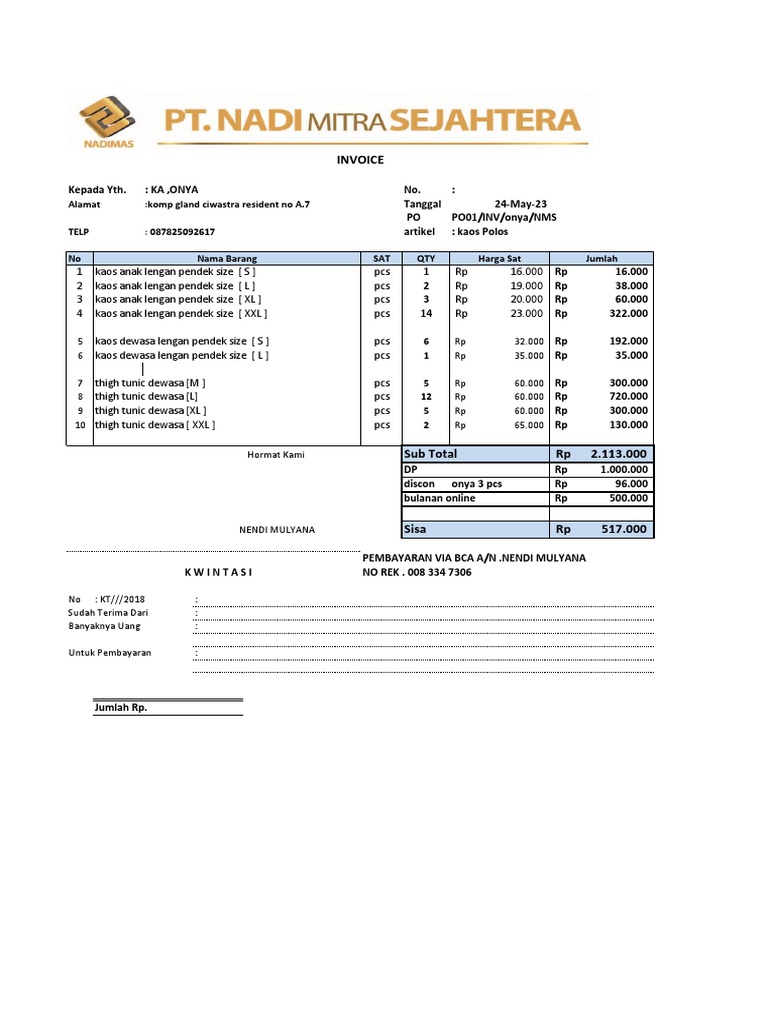 Invois Onya Finis | PDF