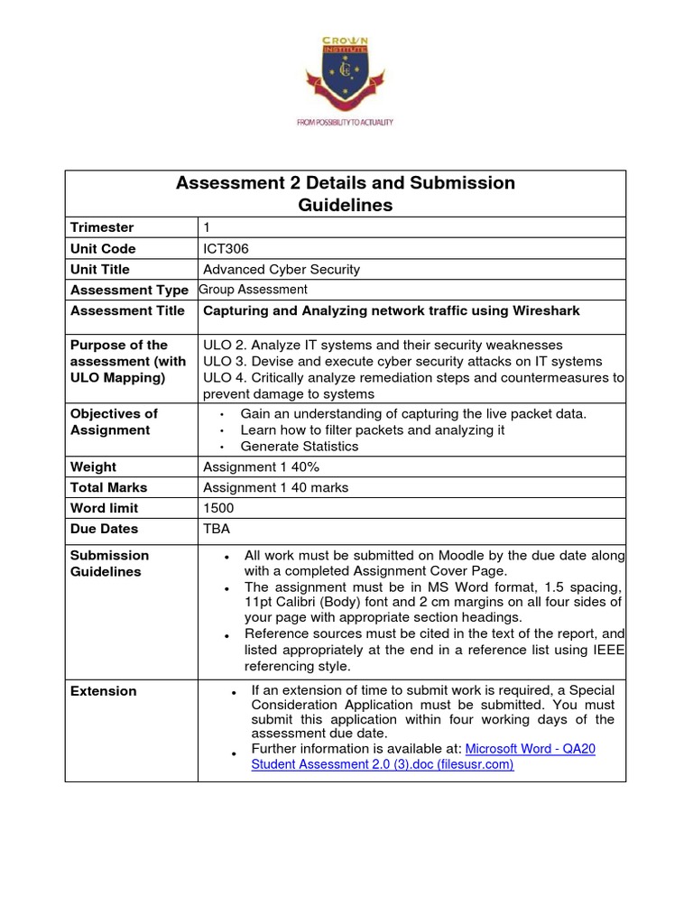 Assessment 2 Adavanced Cyber Security ICT306_new 2023 | PDF
