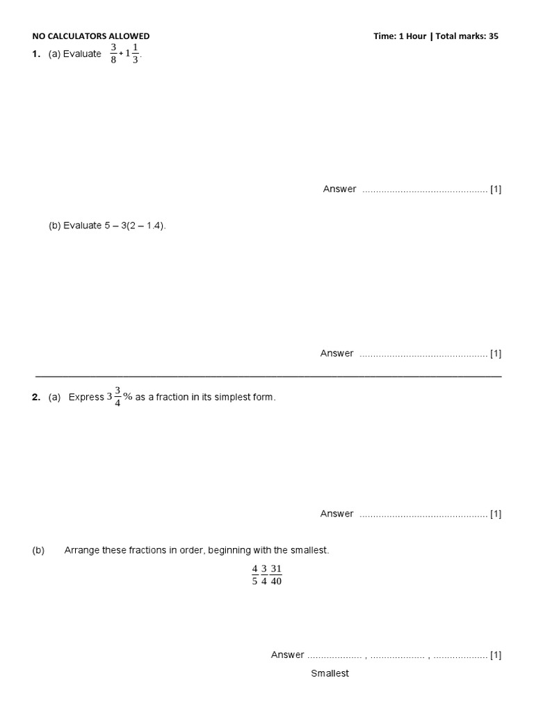 Maths P1 Worksheet | PDF | Significant Figures | Mathematics