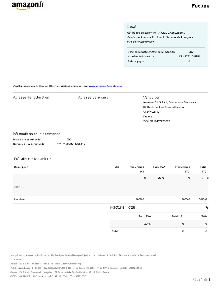 Facture Trotinette amazon | PDF