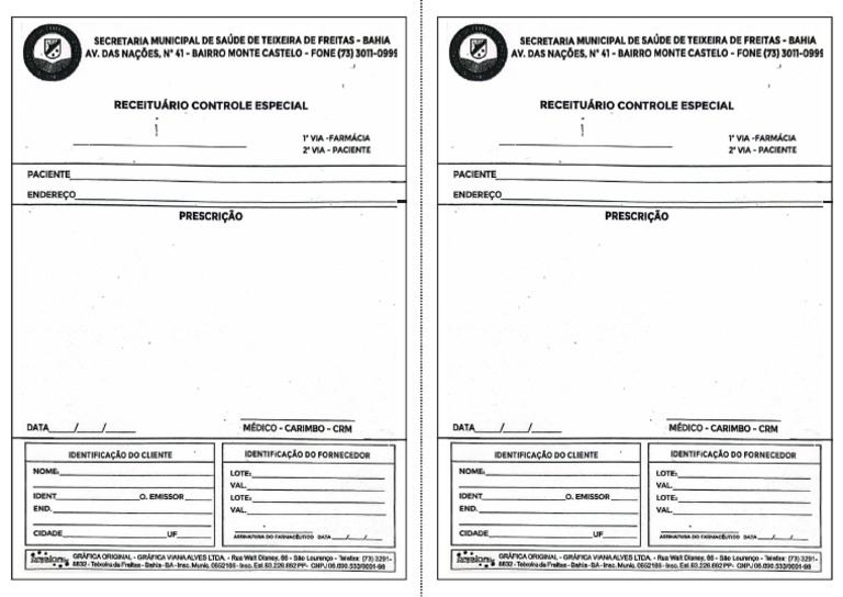 Receituario de Controle Especial - Municipio | PDF Receituario de Controle Especial - Municipio | PDF