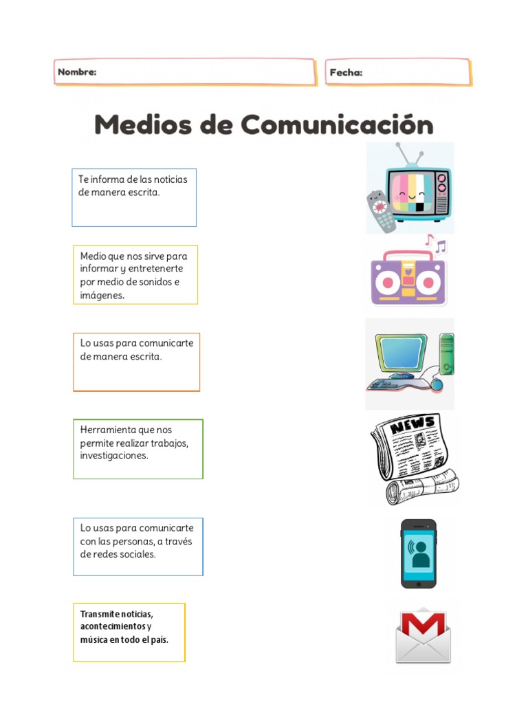 Hoja de Trabajo Medios de Comunicación | PDF