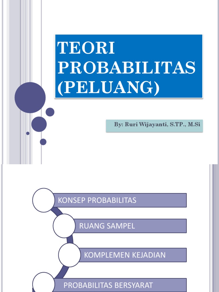 TEORI PROBABILITAS Pertemuan 1 | PDF | Metode & Bahan Ajar