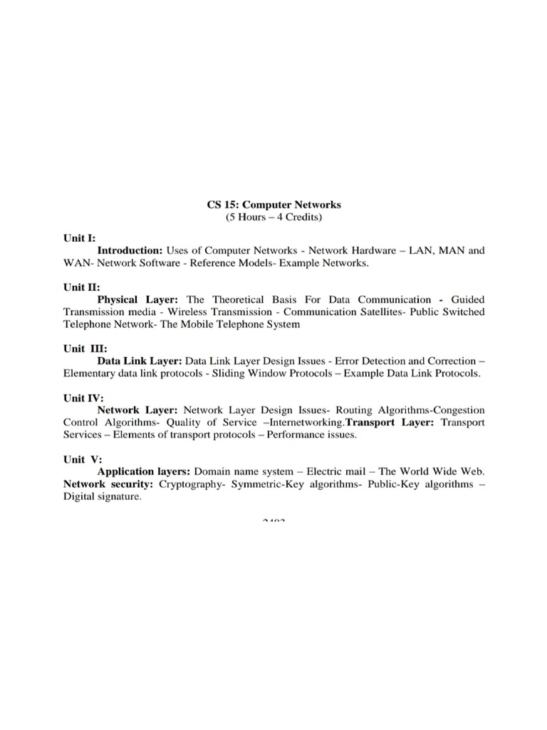 6th Semester Syllabus | PDF