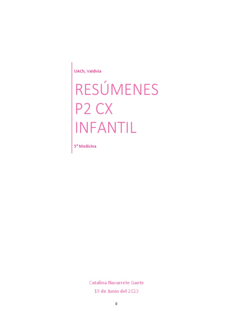 Resumen p2 CX Infantil 2023 | PDF | Lesión | Quemar