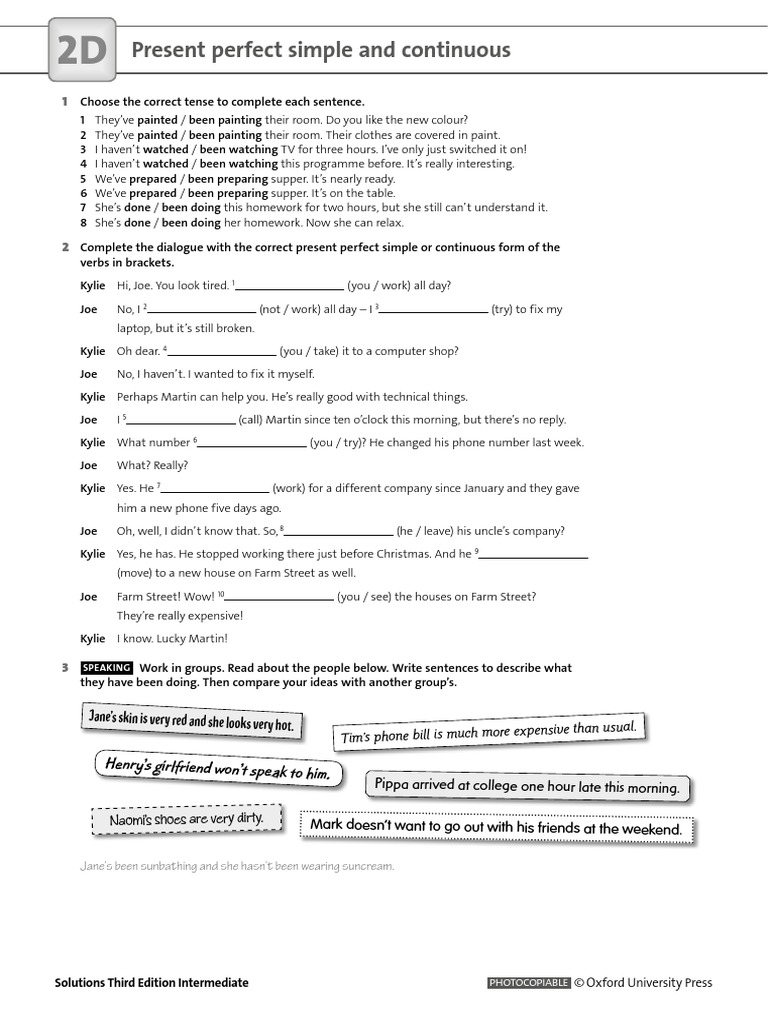 2D Present Perfect Simple and Cont | PDF | Grammar | Linguistics