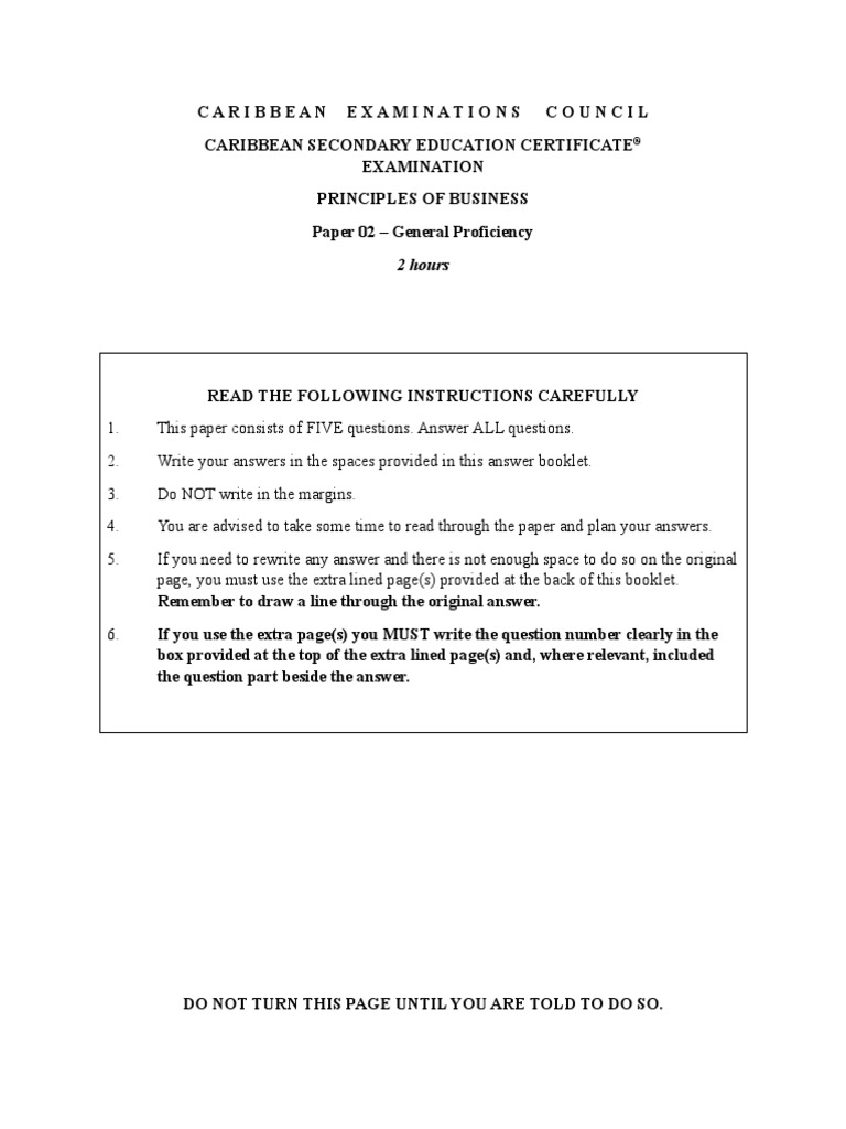 Pob P2 2023 Answers | PDF | Business