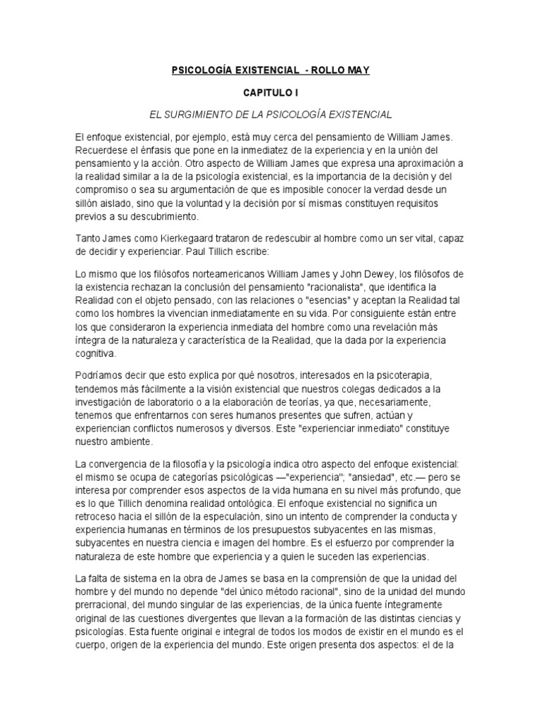 Psicología Existencial | PDF | Experiencia | Sicología