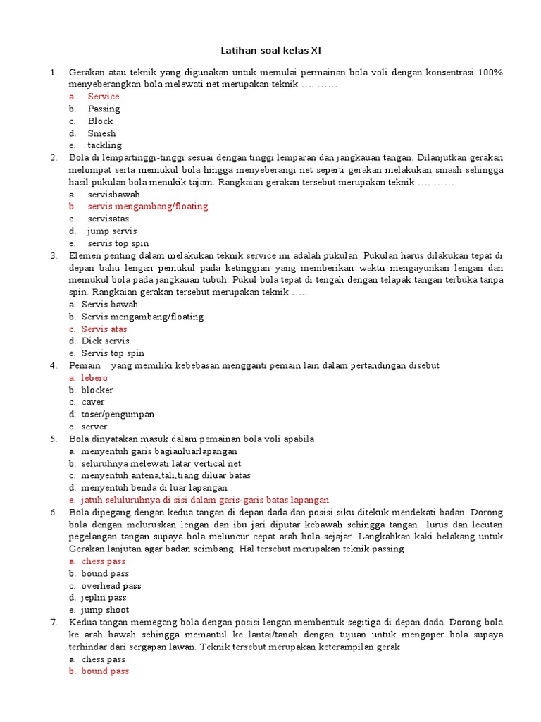 Latihan Soal Pjok | PDF