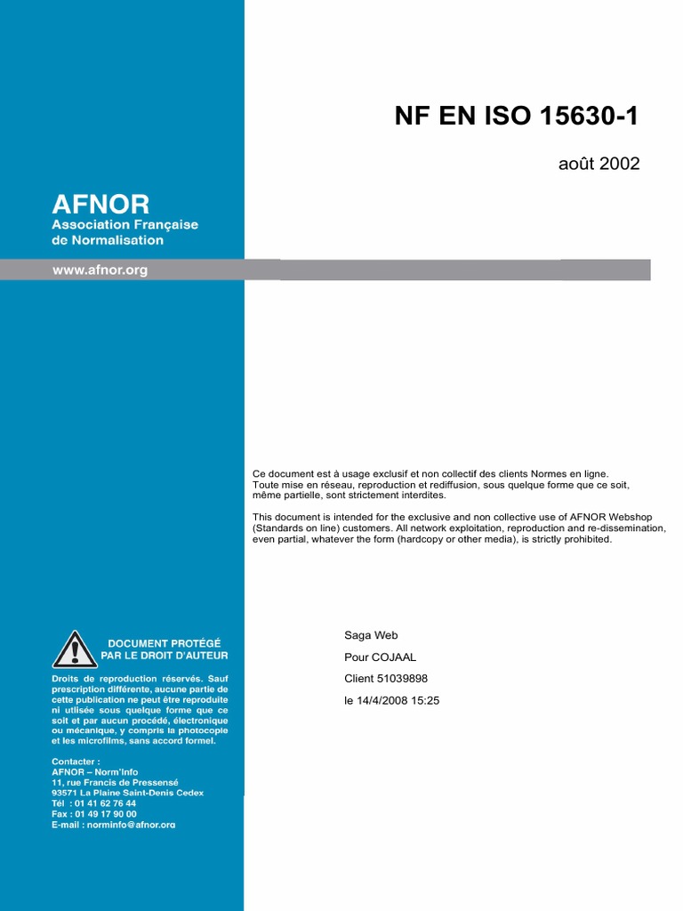 A 03-720-1 - EN ISO 15630-1 - Aciers Et Pour Armature Et La ...