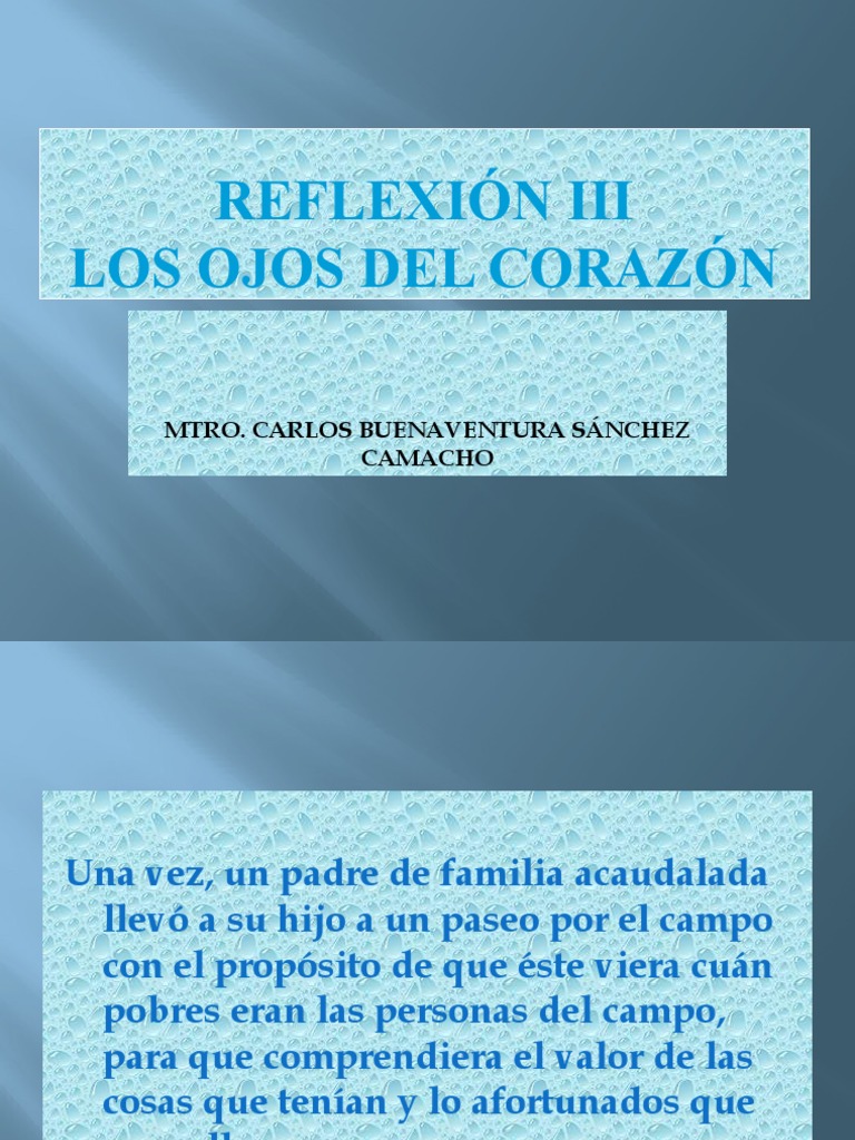 REFLEXIÓN III los ojos del corazon | PDF