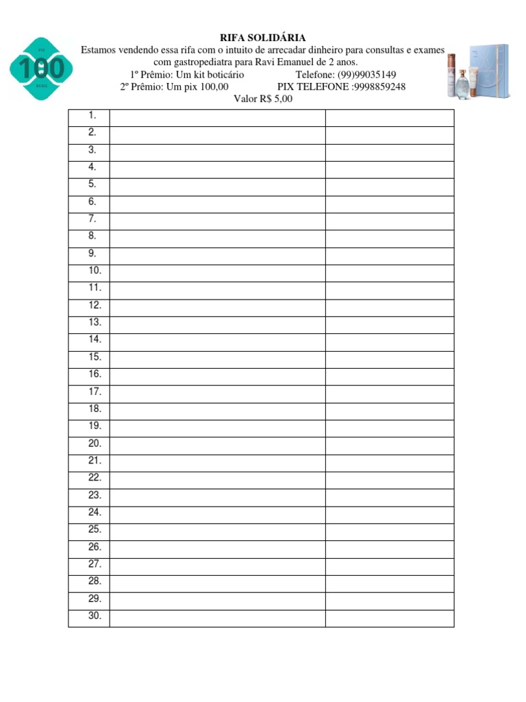 Modelo de Rifa | PDF