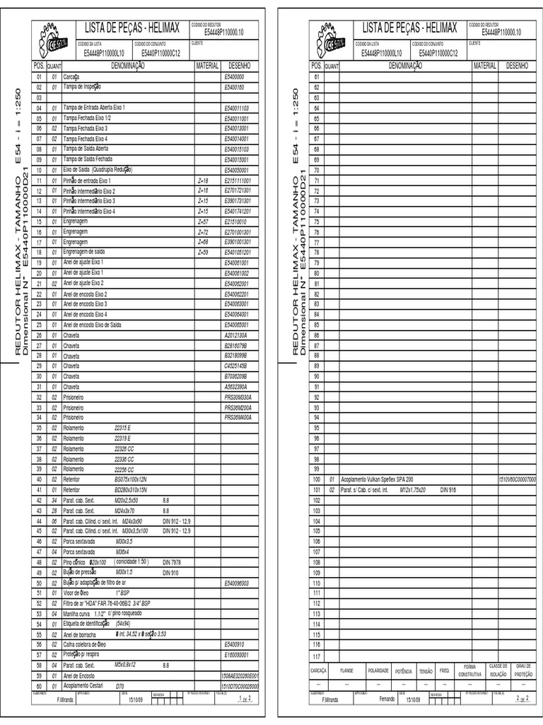 Cestari E-54 Componentes | PDF | Cinemática