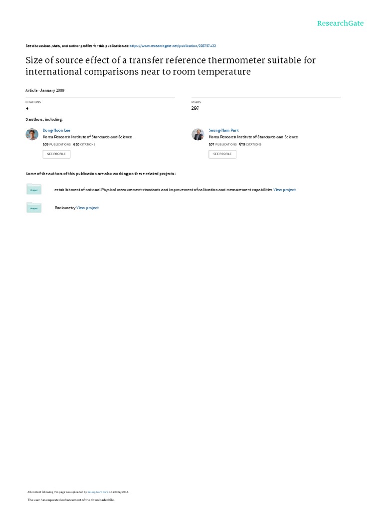 Size of Source Effect of A Transfer Reference Ther | PDF | Temperature ...