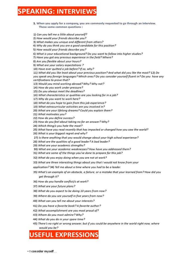 SPEAKING PERSONAL INTERVIEW | PDF | Cognition | Cognitive Science