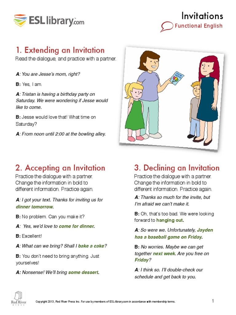 Accepting and Declining Invitations | PDF