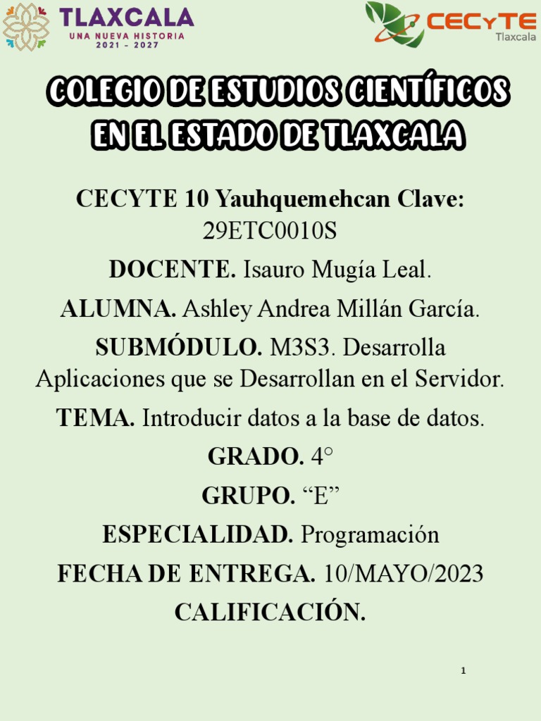 Insertar Datos En La Base De Datos Pdf Mi Sql Php