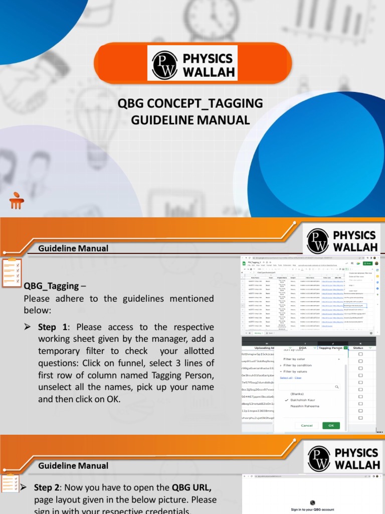 QBG Tagging Guidelines Manual | PDF
