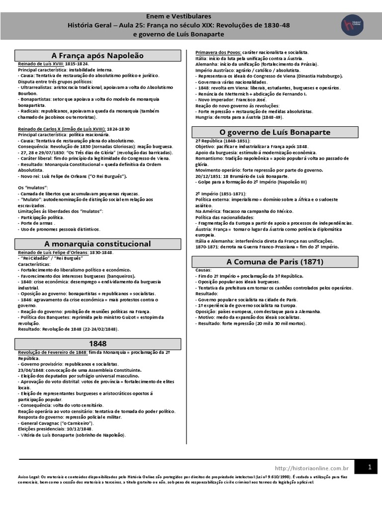 Revoluções Francesas e Luís Bonaparte | PDF | Revolução Francesa ...