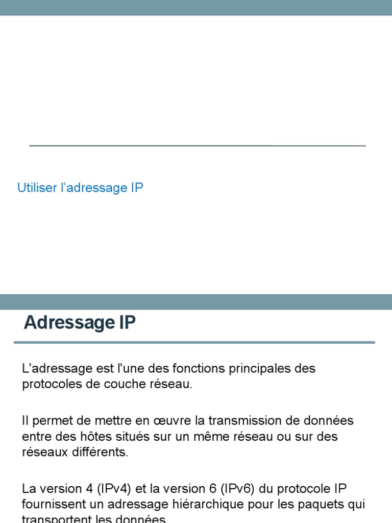 Utiliser L'adressage IP | PDF | Adresse IP | Multidiffusion