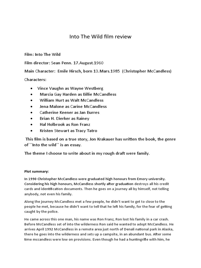 Into The Wild Film Review | PDF