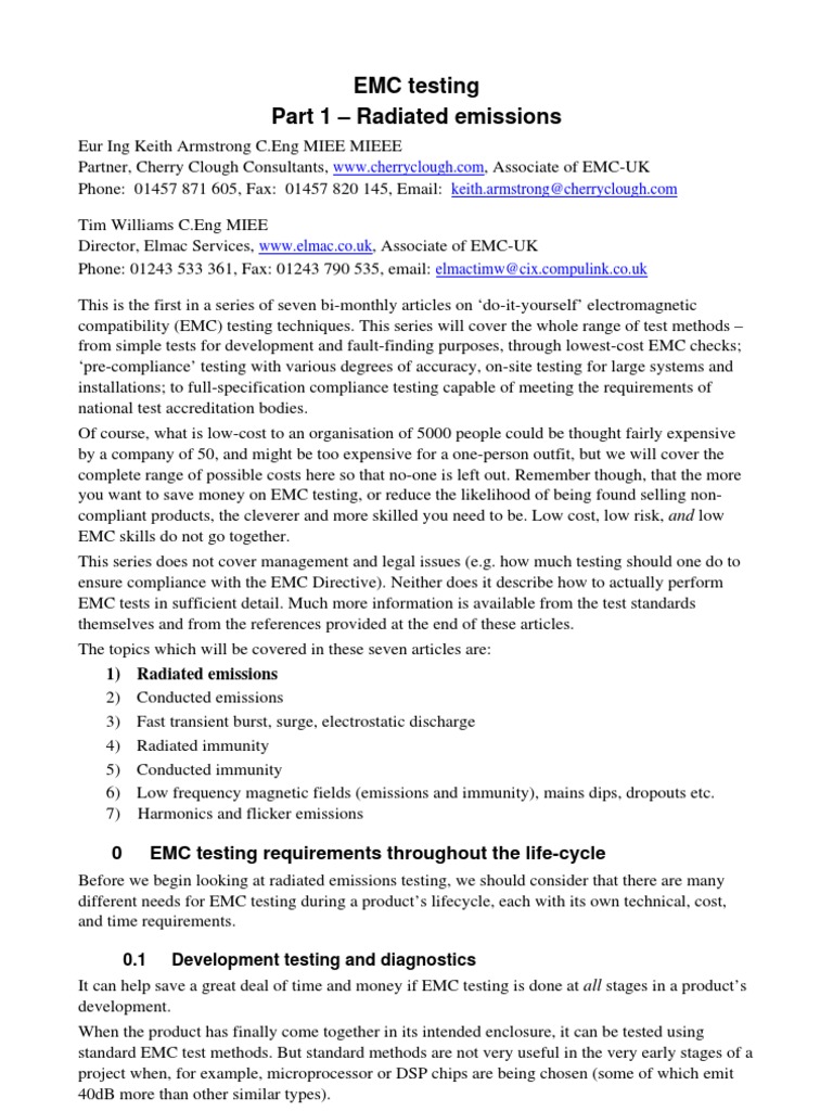 Importance of EMC Testing for Products | PDF