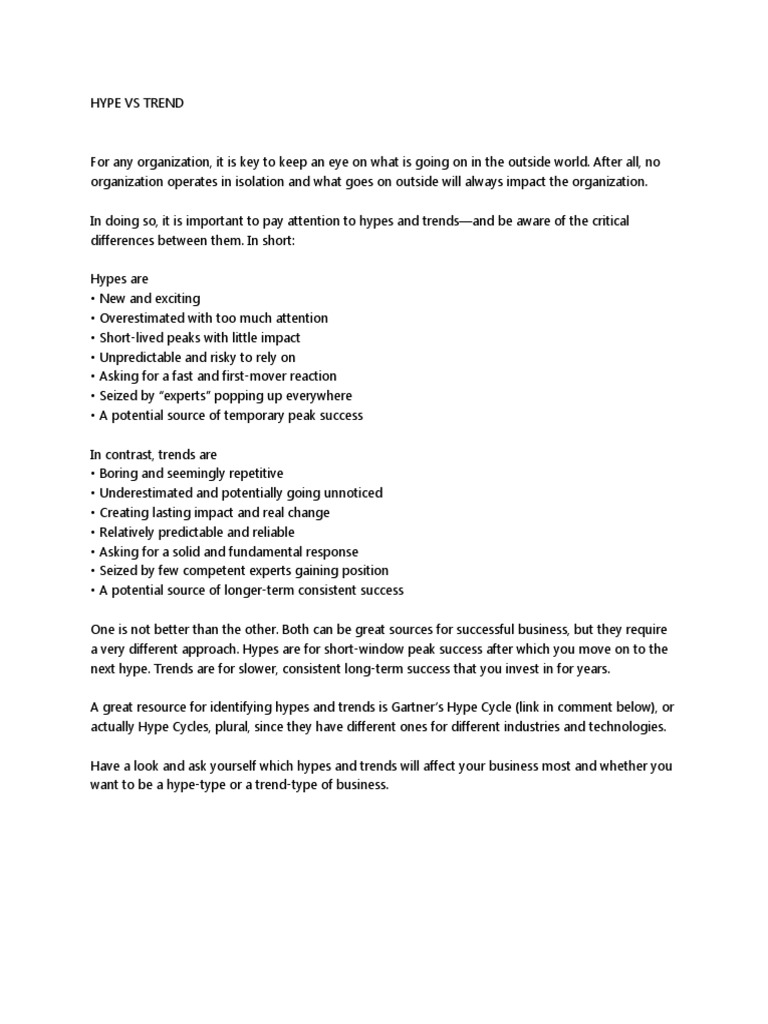 Hype Vs Trend | PDF | Career & Growth