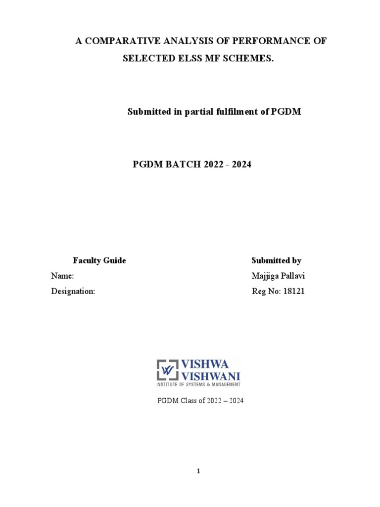 M.pallavi Project. | PDF | Investment Fund | Investing